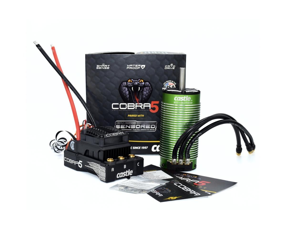 Castle Creations 010-0179-02 Cobra 5 8S 1/5 Sensored Brushless ESC/Mot — World of R/C Parts ...