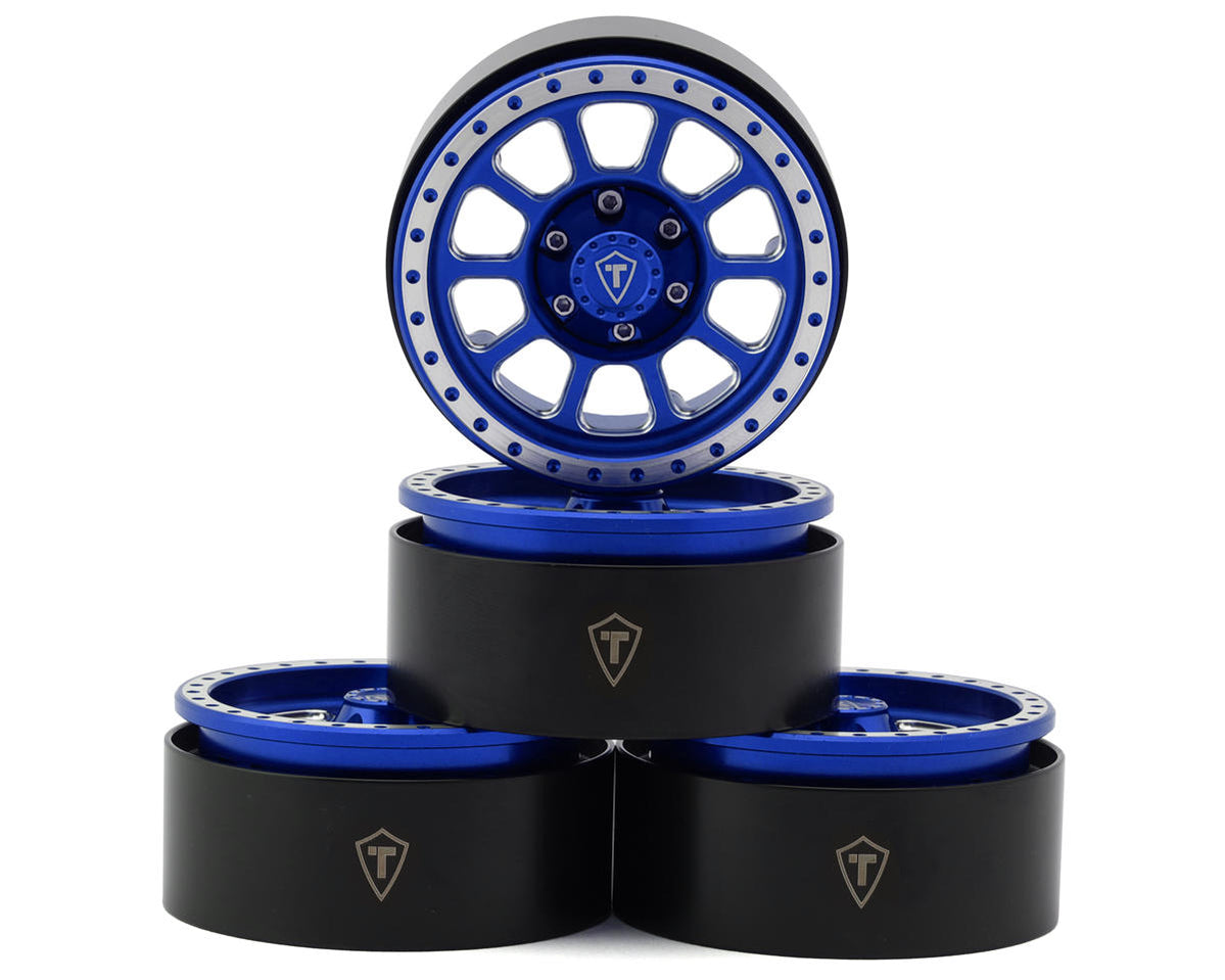 Treal Hobby TLHTWHEELS-08 Type V2 1.9" Beadlock Wheels (Blue/Silver ...